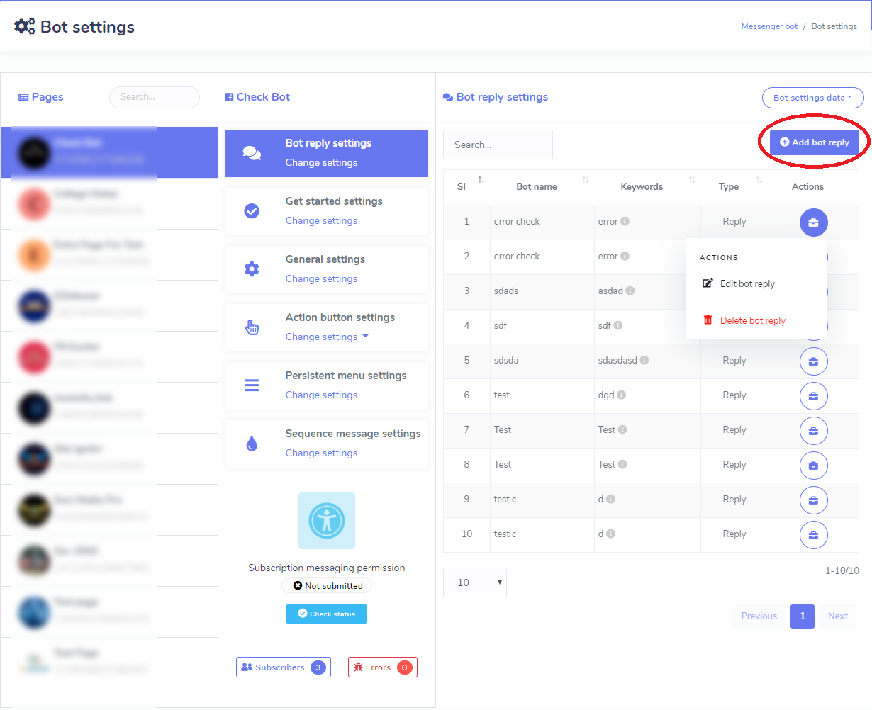 Messenger Bot in Smart Bot Maker - Smart Auto Tool