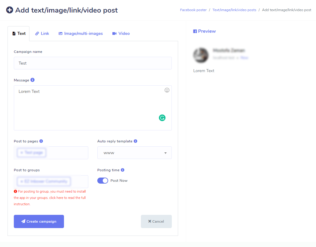 Posting Feature in Smart Bot Maker – Smart Auto Tool